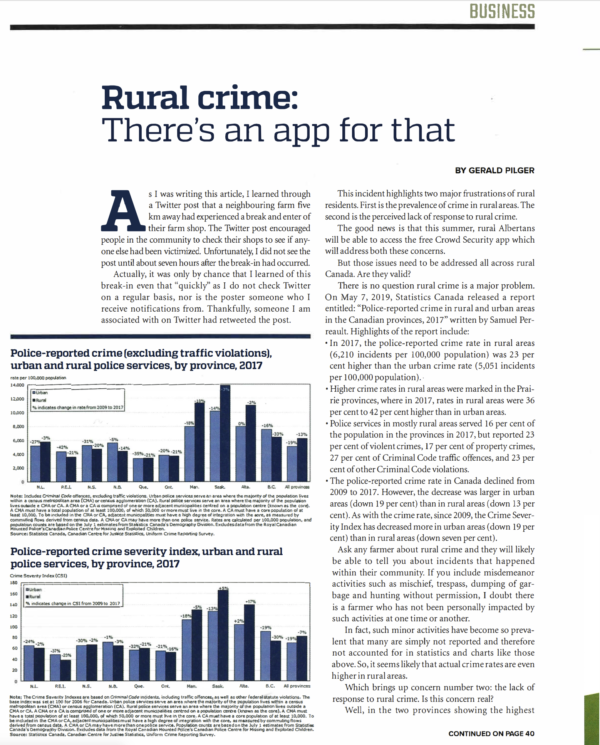 Rural Crime: There’s an app for that – Crowd Security Inc